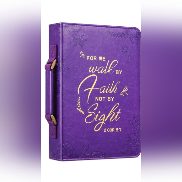 Office | New Large Purple And Gold Bible Cover | Poshmark
